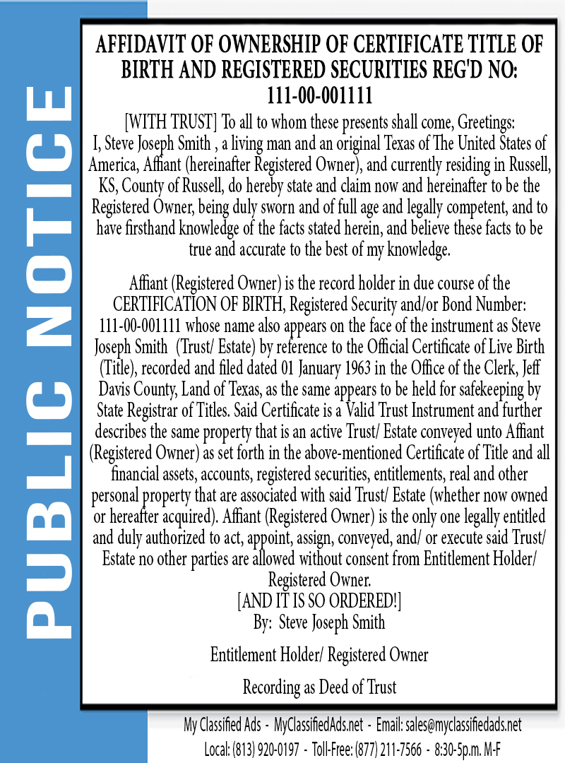 How to Distribute a Public Notice - My Classified Ads