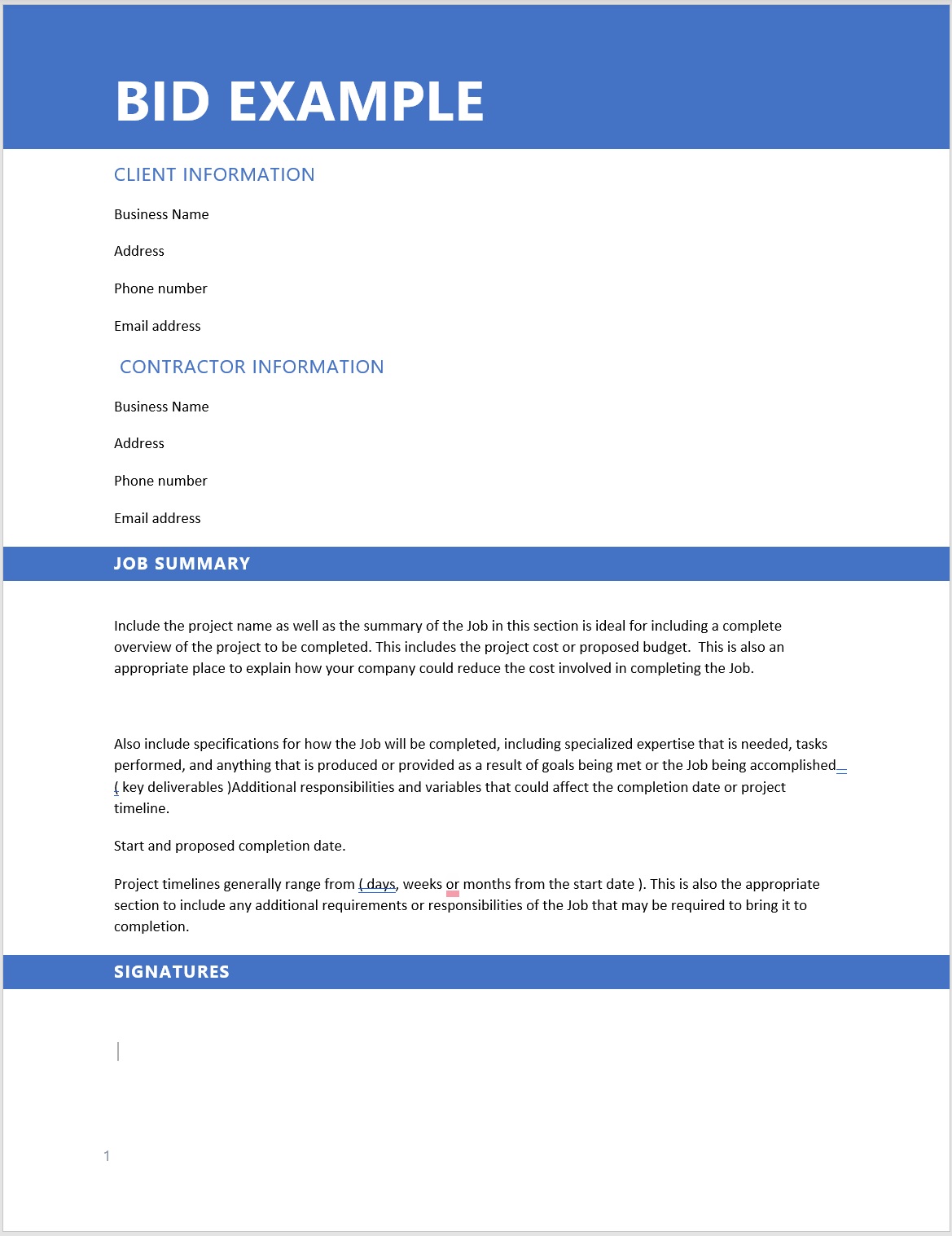 How to write a Notice for Bid with Example Template - My Classified Ads